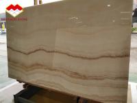 China Backlit White Wooden Onyx Book Matched 18mm Jade Onyx Slab for sale
