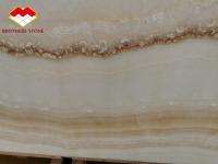 China Backlit White Wooden Onyx Book Matched 18mm Jade Onyx Slab for sale