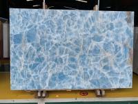 China Backlit Wall Panel Translucent Crystal Agate Stone Blue Marble Onyx Slab for sale