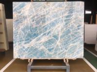 China Backlit Wall Panel Translucent Crystal Agate Stone Blue Marble Onyx Slab for sale