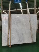 China Yabo White Marble Stone Slab Translucent Grey Cloud 1.5cm Thick for sale
