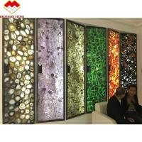 China Polished Gemstone Amethyst Faux Marble Panels For Decoration Wall Slab for sale