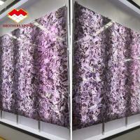 China Semi Precious Stone Marble Furniture Amethyst Slab For Sink Basin for sale