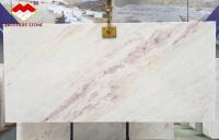 China Backlit Pink Vein White Marble Tile Natural Rose Rainbow Onyx for sale