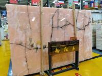 China Transparent Afghan Pink Jade Onyx Slab With Brown Veins for sale