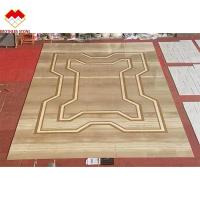 China Yellow Royal Wood Grain Marble Stone Slab For Lobby Waterjet Medallion for sale