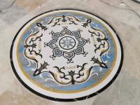 China Natural Flower Waterjet Round Marble Tiles Medallion Carpet for sale
