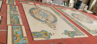 China Natural Flower Waterjet Round Marble Tiles Medallion Carpet for sale