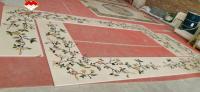 China Natural Flower Waterjet Round Marble Tiles Medallion Carpet for sale