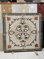 China Deluxe Interior Lobby Water Jet Medallion Flower Marble Petterns Decorative Wall for sale