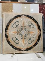 China Deluxe Interior Lobby Water Jet Medallion Flower Marble Petterns Decorative Wall for sale