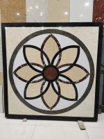China Deluxe Interior Lobby Water Jet Medallion Flower Marble Petterns Decorative Wall for sale