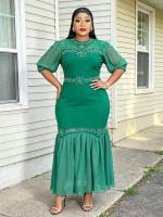 China Elegant Chiffon Rhinestone Dress for Evening Gown for sale