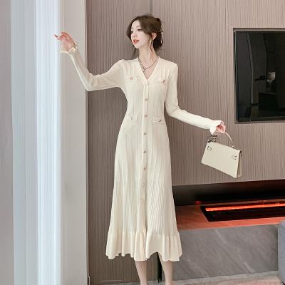 China Women's V-Neck Midi Dress with Ruched Design, Fitted Waist, and Eco-friendly PU Material for sale