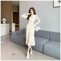 China Women's V-Neck Midi Dress with Ruched Design, Fitted Waist, and Eco-friendly PU Material for sale
