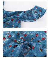 China Women's Floral Print V-Neck Maxi Dress with Ruffled Shoulder Straps for sale