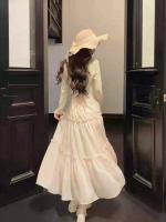 China Women’s Vintage Floral Puff-Sleeve Midi Dress with Tiered Skirt and Fitted Waist for sale