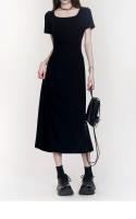 China Women's Cotton Casual Style Machine Washable Fit-and-Flare Midi Dress for Everyday Wear for sale