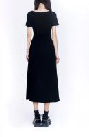 China Women's Cotton Casual Style Machine Washable Fit-and-Flare Midi Dress for Everyday Wear for sale
