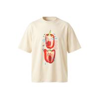 China Women's Oversized Bell Pepper Print Graphic T-Shirt with Customizable Colors and Relaxed Fit for sale