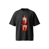 China Women's Oversized Bell Pepper Print Graphic T-Shirt with Customizable Colors and Relaxed Fit for sale