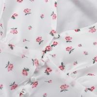 China Women's Floral Print Blouse and High-Waist Mermaid Hem Maxi Skirt Set for sale