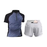 China Men’s Golf Polo Shirt and 2-in-1 Running Shorts Set with Quick-Dry Fabric, Breathable Construction, and Moisture-Wicking for Outdoor Sports for sale