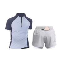 China Men’s Golf Polo Shirt and 2-in-1 Running Shorts Set with Quick-Dry Fabric, Breathable Construction, and Moisture-Wicking for Outdoor Sports for sale