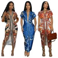 China Women's African Print Bodycon Long Dress with Stretch Fabric and African Wax Print in High-Waist Fit for sale