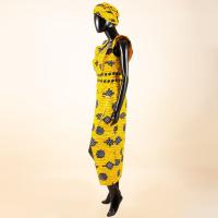 China Lightweight High-waist African Wax Print Pencil Dress with Machine Washable Fabric for sale