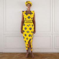 China Lightweight High-waist African Wax Print Pencil Dress with Machine Washable Fabric for sale