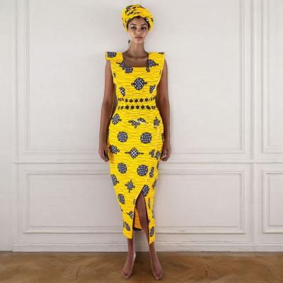 China Lightweight High-waist African Wax Print Pencil Dress with Machine Washable Fabric for sale