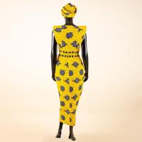 China Lightweight High-waist African Wax Print Pencil Dress with Machine Washable Fabric for sale