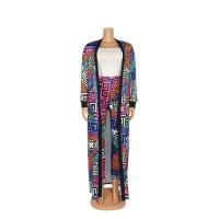 China Women's African Print Two-Piece Set with Geometric Print Lightweight Polyester Blend and Adjustable Studded Belt for sale
