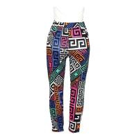 China Women's African Print Two-Piece Set with Geometric Print Lightweight Polyester Blend and Adjustable Studded Belt for sale