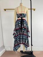 China Women’s African Print Two-Piece Set with High-Waisted Maxi Skirt and Strapless Crop Top in Polyester Blend Fabric for sale