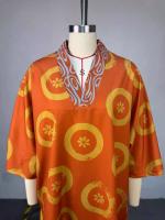 China Men’s African Print Two-Piece Set with V-neck Collar and Wide-Leg Trousers in African Wax Print Fabric for sale