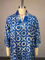 China Men’s African Print Two-Piece Set with V-neck Collar and Wide-Leg Trousers in African Wax Print Fabric for sale