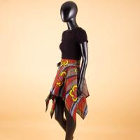 China Women's African Print High Waist Asymmetric Hem Skirt Set with Vibrant Wax Print for sale