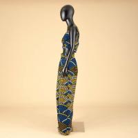 China Women's African Print Two Piece Set with Cotton Blend High Waist Trousers and Bold Geometric Ethnic Pattern for sale