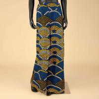 China Women's African Print Two Piece Set with Cotton Blend High Waist Trousers and Bold Geometric Ethnic Pattern for sale