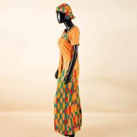 China Women's African Print Peplum Top & Flare Pants Set with Breathable Soft Fabric and High-Waisted Flare Trousers in Traditional African Pattern for sale