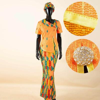 China Women's African Print Peplum Top & Flare Pants Set with Breathable Soft Fabric and High-Waisted Flare Trousers in Traditional African Pattern for sale