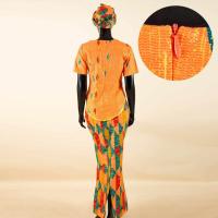 China Women's African Print Peplum Top & Flare Pants Set with Breathable Soft Fabric and High-Waisted Flare Trousers in Traditional African Pattern for sale