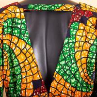 China Women's African Print Kimono Set with Traditional Wax Print and Elegant Flowing Silhouette in Breathable Cotton Blend for sale