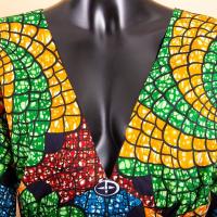China Women's African Print Kimono Set with Traditional Wax Print and Elegant Flowing Silhouette in Breathable Cotton Blend for sale