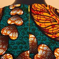 China African Print Couple Matching Set with Wax Print Fabric High-Waist Skirt and Adjustable Studded Belt for sale
