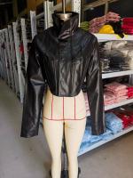 China Women's Cropped Faux Leather Jacket with Stand Collar for Streetwear Fashion for sale