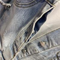 China Women's Distressed Cropped Denim Jacket with Puff Sleeves, Lace Hem, and Patchwork Design for sale