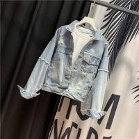 China Women's Distressed Cropped Denim Jacket with Puff Sleeves, Lace Hem, and Patchwork Design for sale
